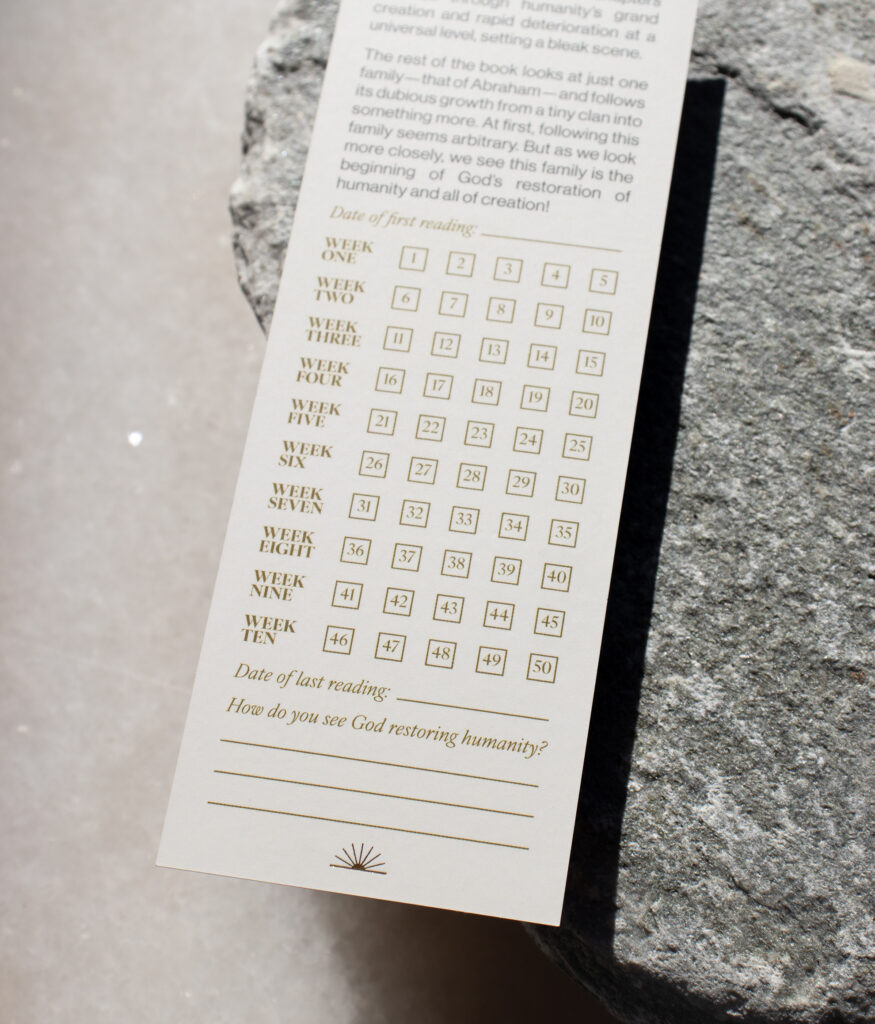Genesis Bookmark – Unfading Press
